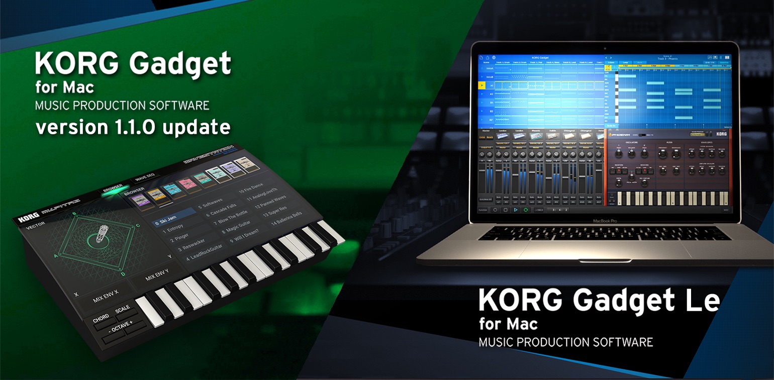 ニュース | KORG Gadget for Mac 最新バージョン 1.1.0 をリリース！さらに、無料のライト版 KORG Gadget ...